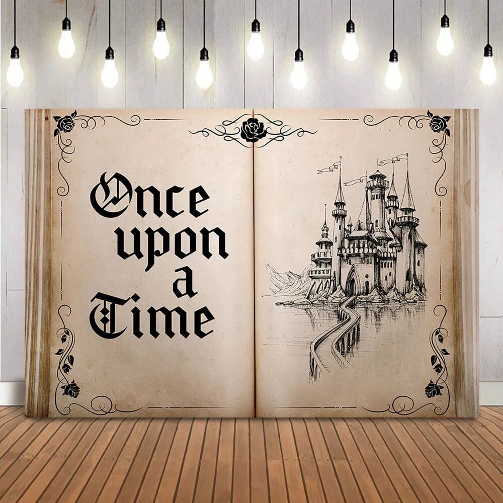 Fairy Tale Books Backdrop Old Opening Book Once Upon a Time Ancient ...