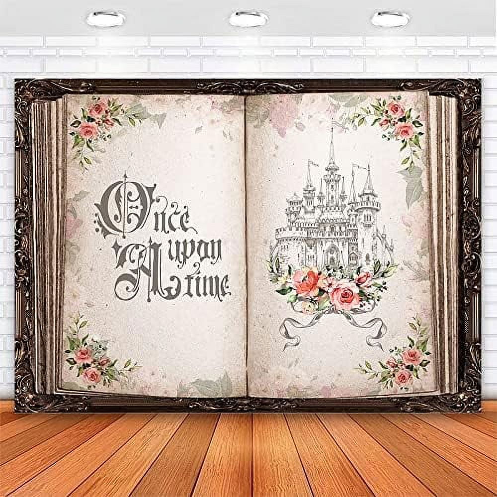 Fairy Tale Books Backdrop Once Upon a Time Backdrop for Girls Ancient ...