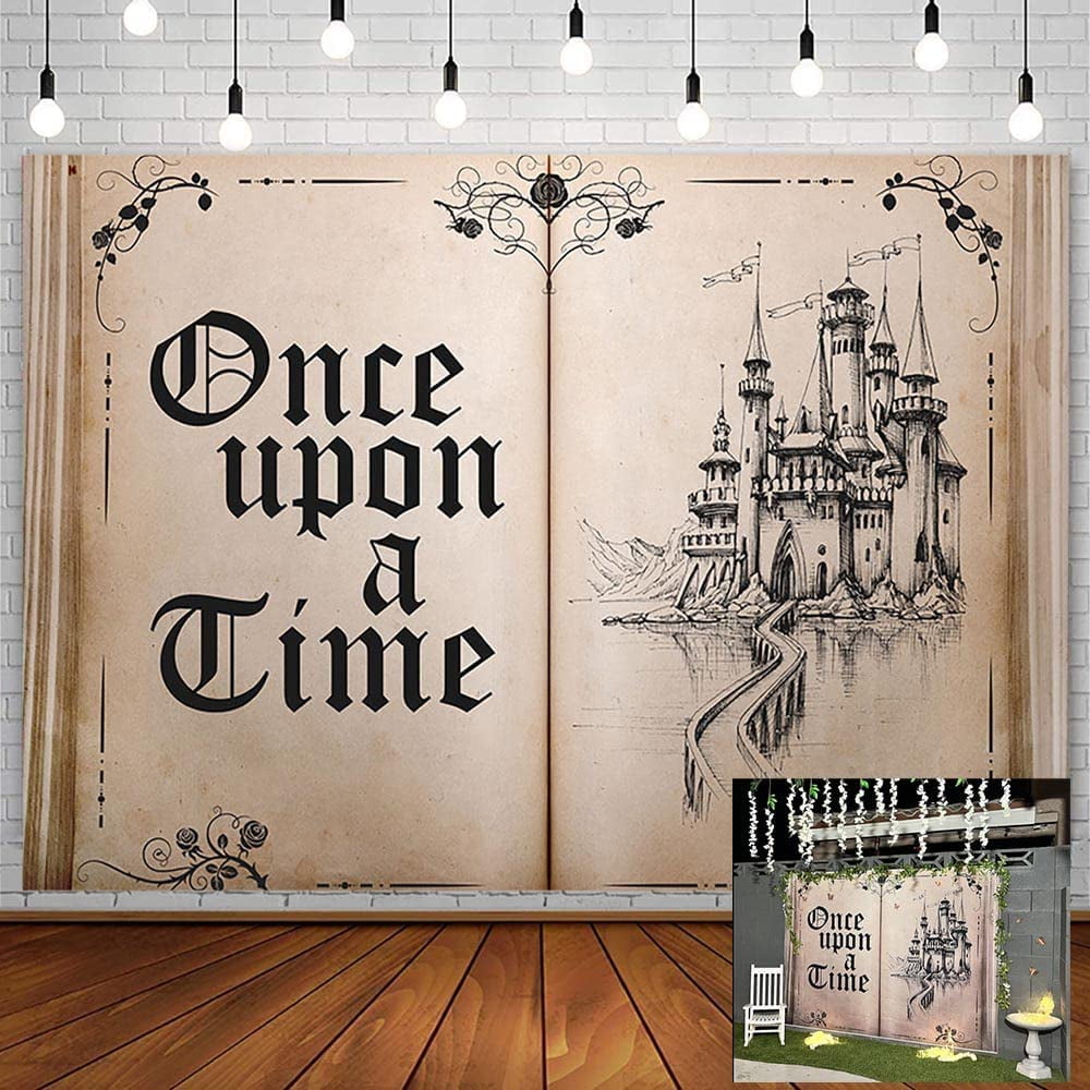 Fairy Tale Books Backdrop Once Upon a Time Old Opening Book Party ...