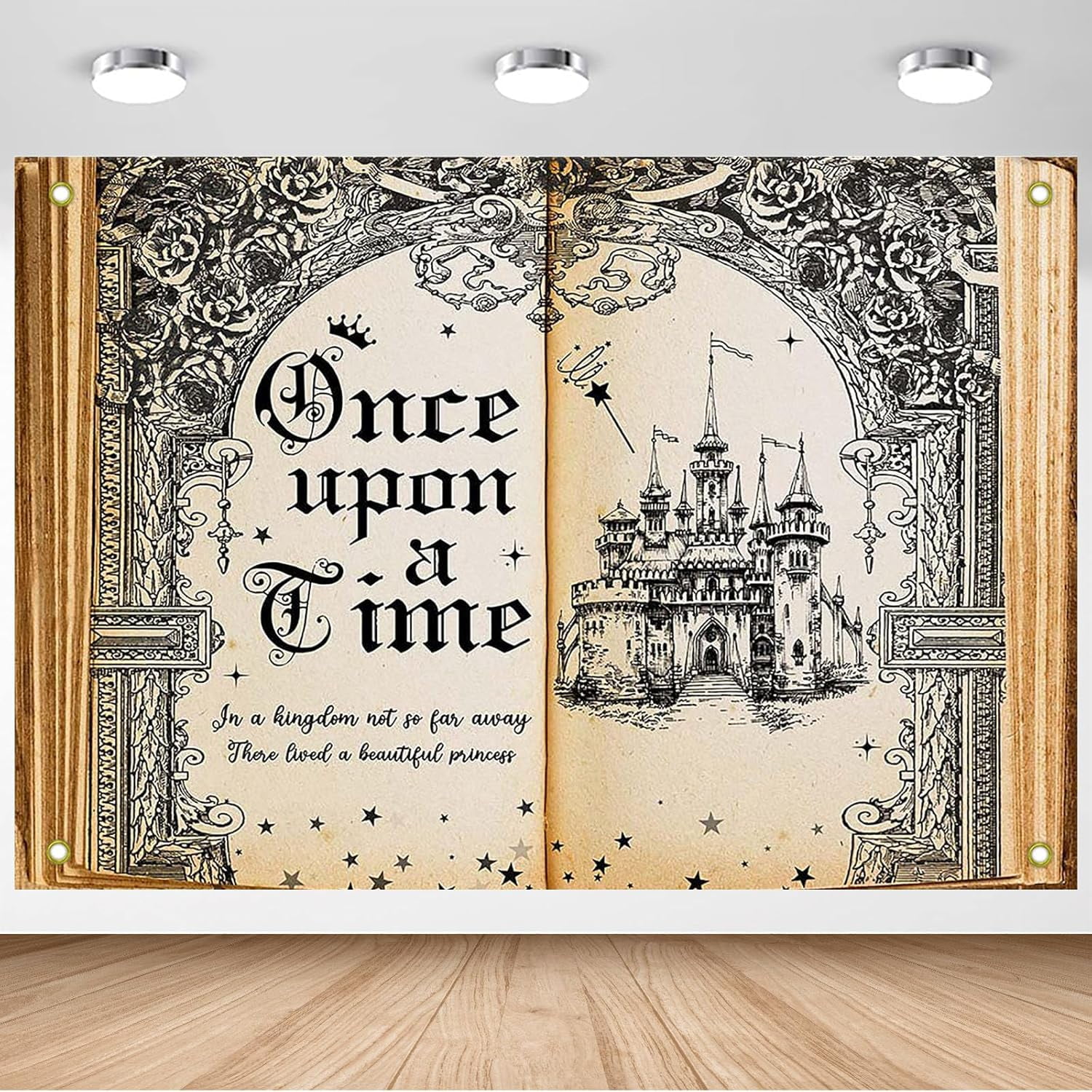Fairy Tale Books Backdrop Vintage Once Upon a Time Backdrop Ancient ...