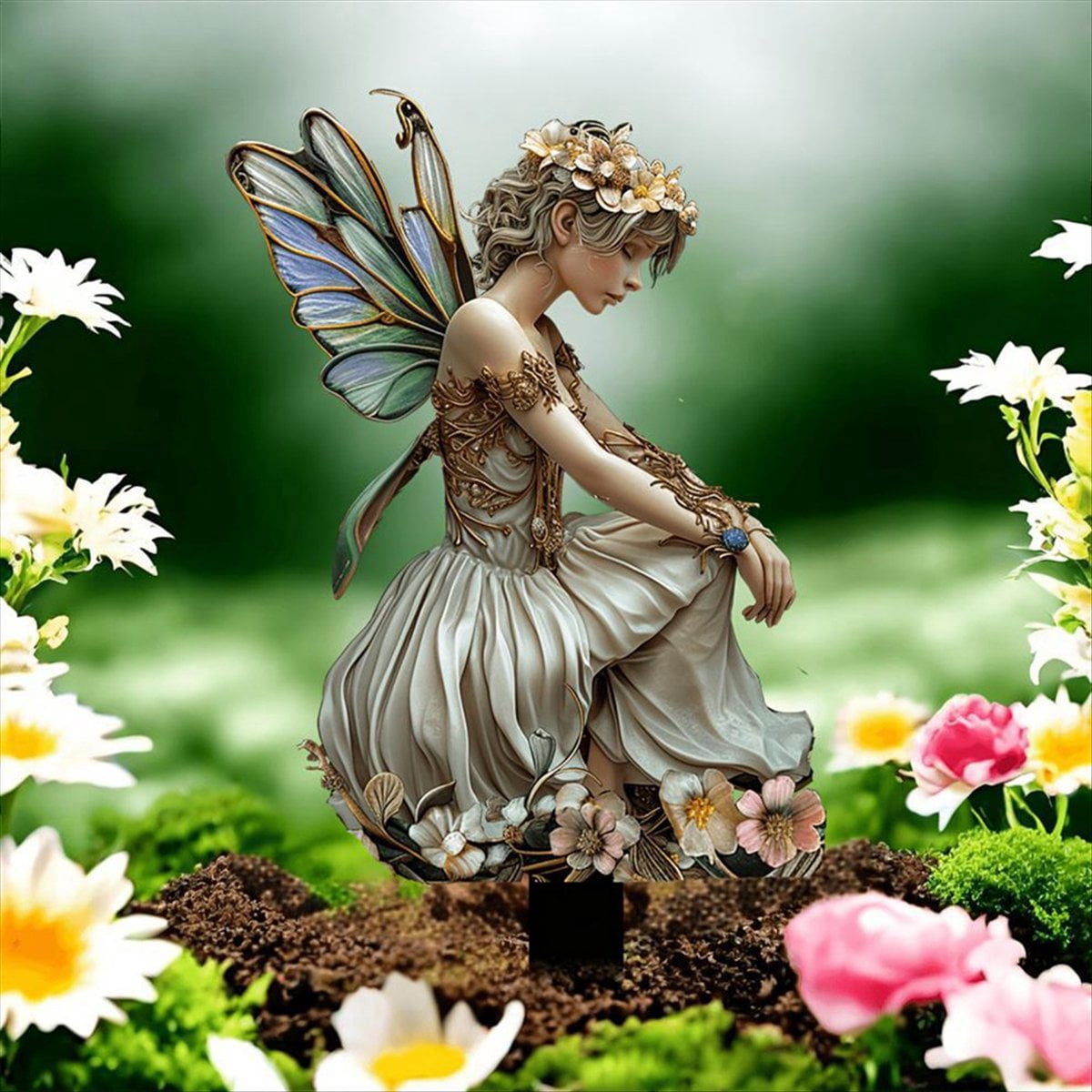 Fairy Tale Butterfly Flower Fairy Acrylic Flower Pot Stand Courtyard ...