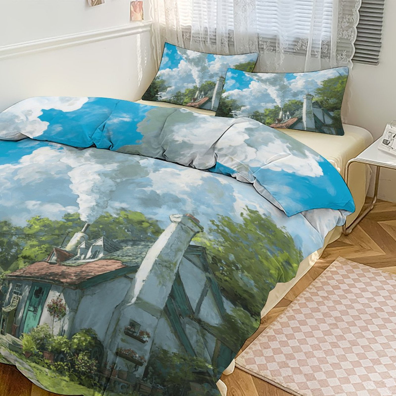 Fairy Tale Cabin Balloon Bedding Set with Zipper Closure for Girls ...