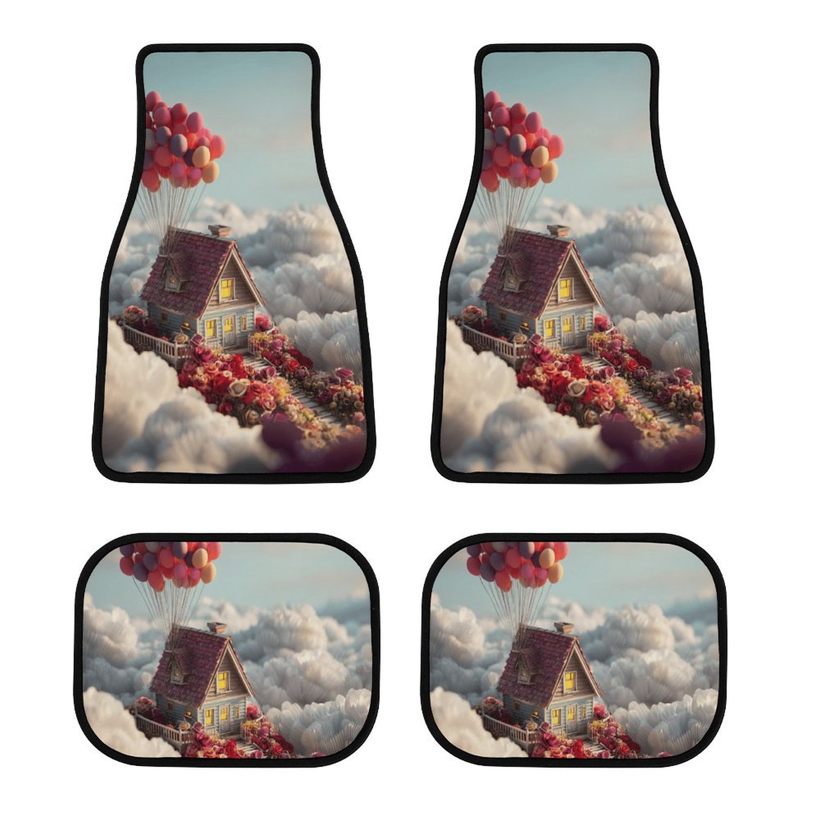 Fairy Tale Cabin Balloon Car Floor Mats, Anti-Slip Rubber Backing Cars ...