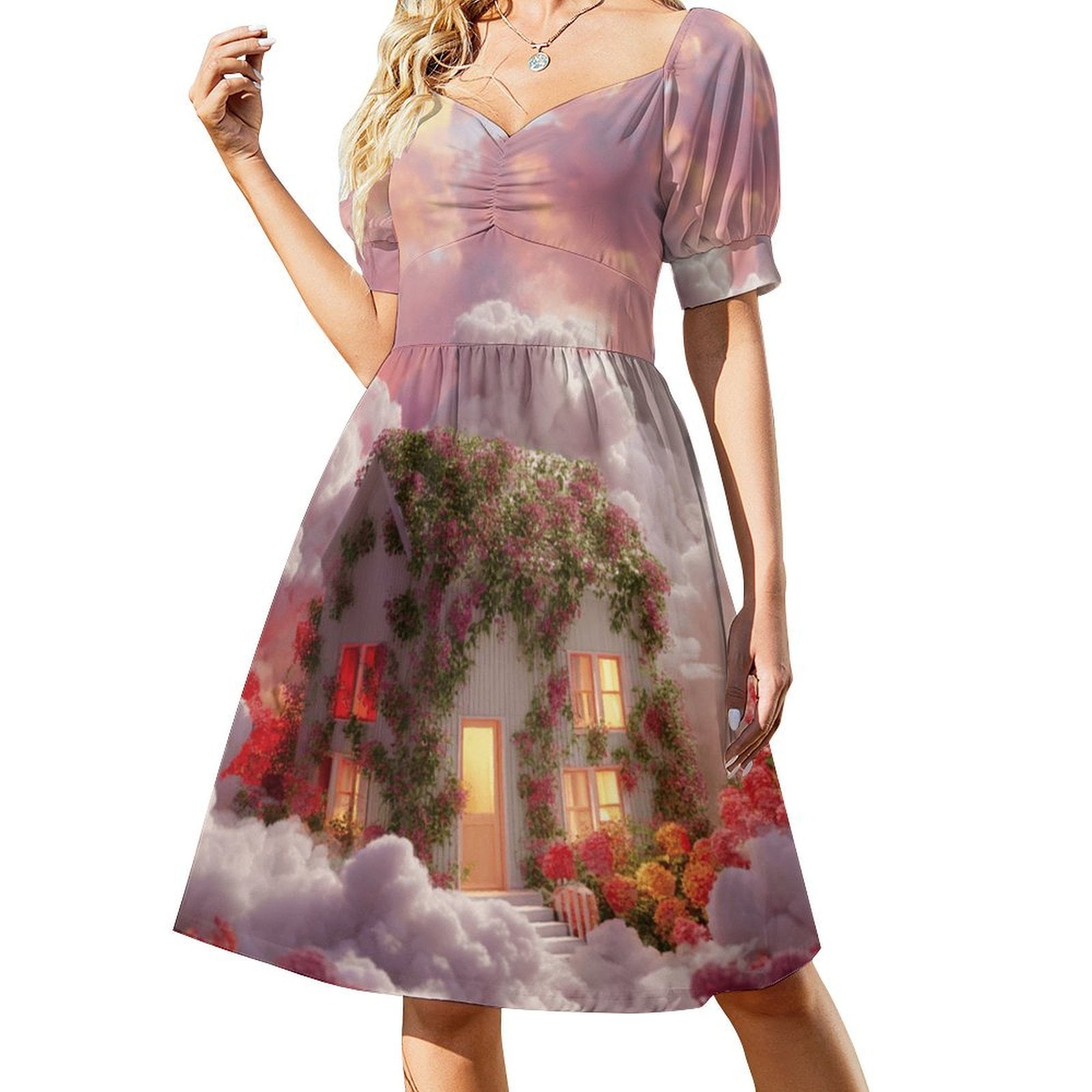 Fairy Tale Cabin Balloon Summer Dresses for Women Beach Boho - Walmart.com