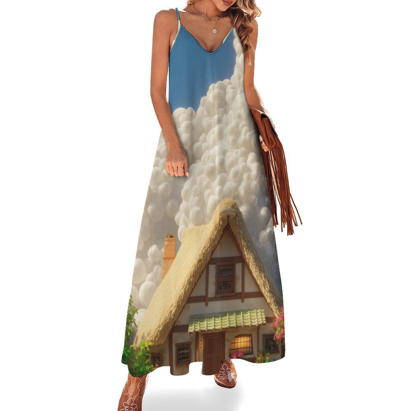 Fairy Tale Cabin Balloon Women's Summer Dresses 2025 Beach Casual ...
