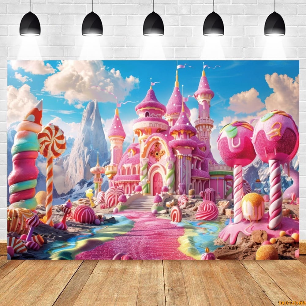 Fairy Tale Candyland Backdrop Candy Lollipop ss Castle Wonderland Baby ...