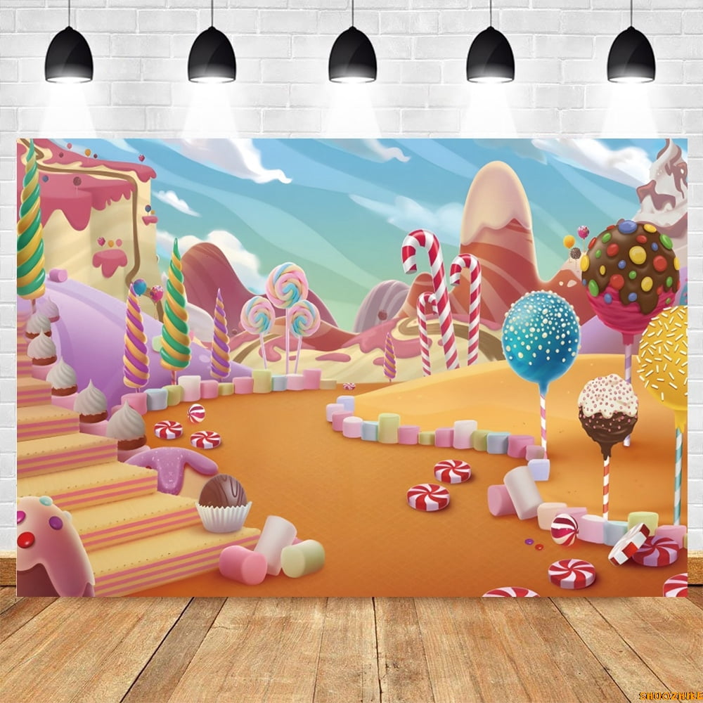 Fairy Tale Candyland Backdrop Candy Lollipop ss Castle Wonderland Baby ...
