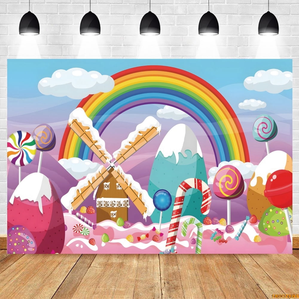 Fairy Tale Candyland Backdrop Candy Lollipop ss Castle Wonderland Baby ...