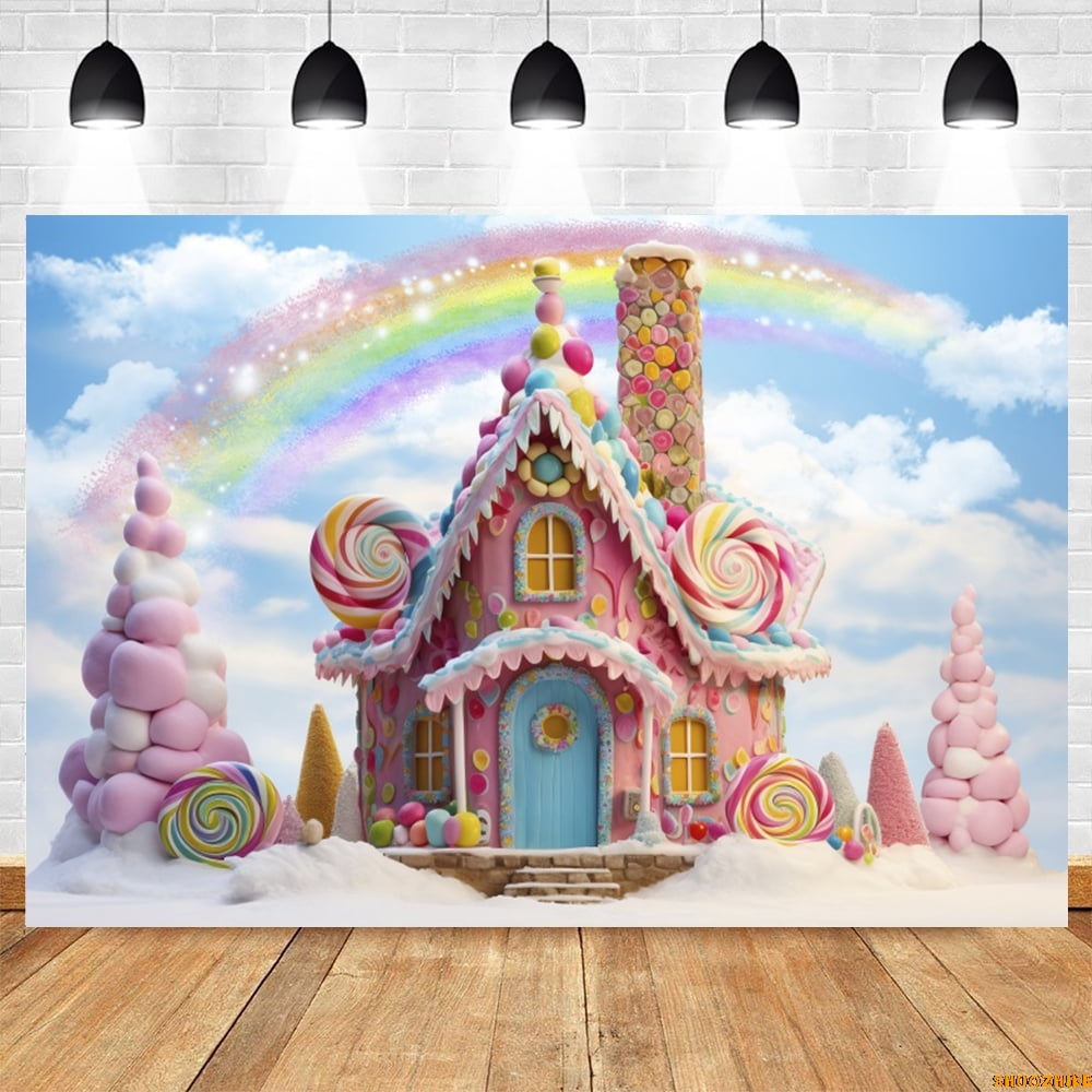 Fairy Tale Candyland Backdrop Candy Lollipop ss Castle Wonderland Baby ...