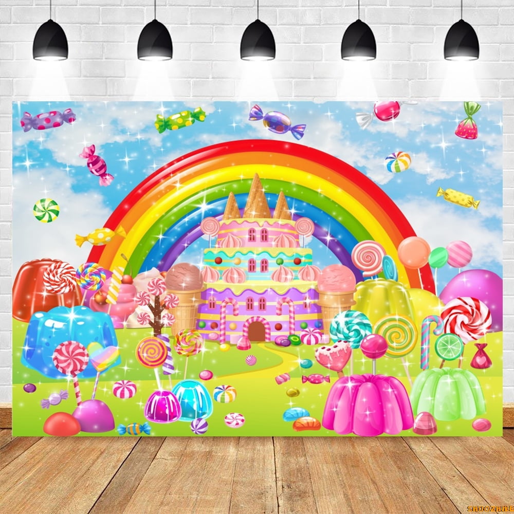 Fairy Tale Candyland Backdrop Candy Lollipop ss Castle Wonderland Baby ...