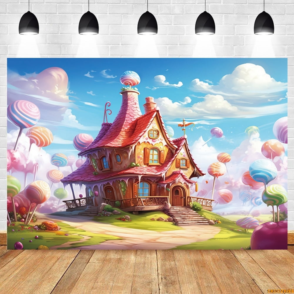 Fairy Tale Candyland Backdrop Candy Lollipop ss Castle Wonderland Baby ...