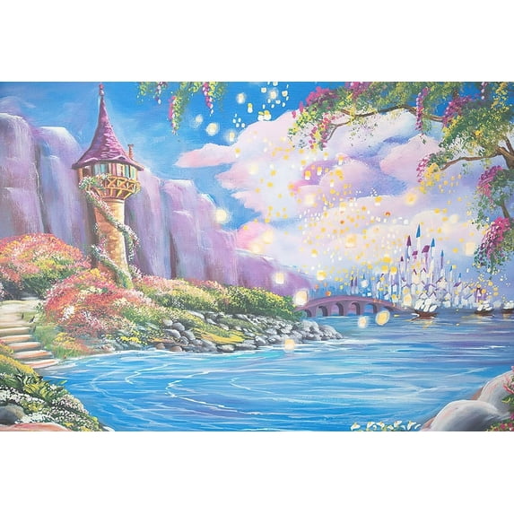 Fairy Tale Castle Flowers Kid Princess Girls Birthday Party Backdrop ...