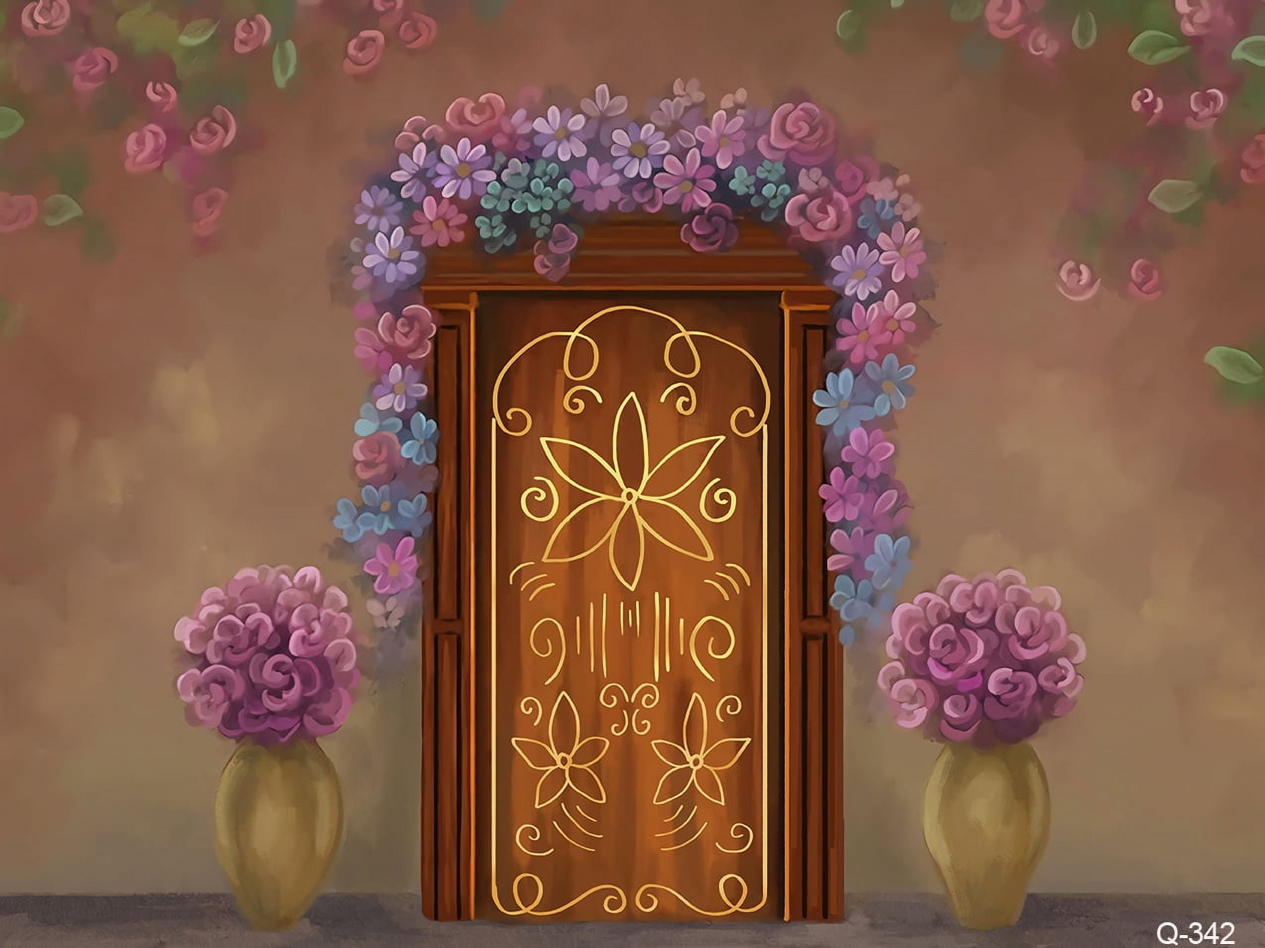 Fairy Tale Castle Flowers Kid Princess Girls Birthday Party Backdrop ...