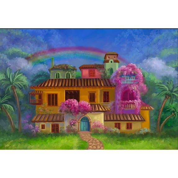 Fairy Tale Castle Flowers Kid Princess Girls Birthday Party Backdrop ...