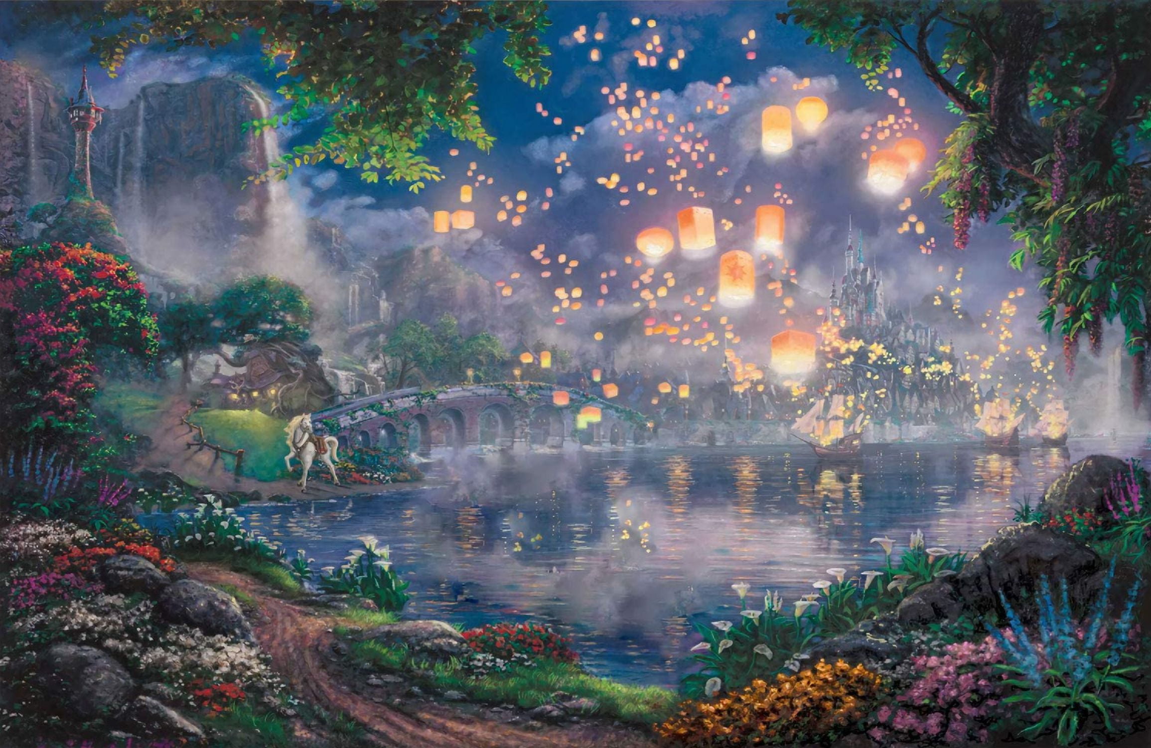 Fairy Tale Castle Flowers Kid Princess Girls Birthday Party Backdrop ...