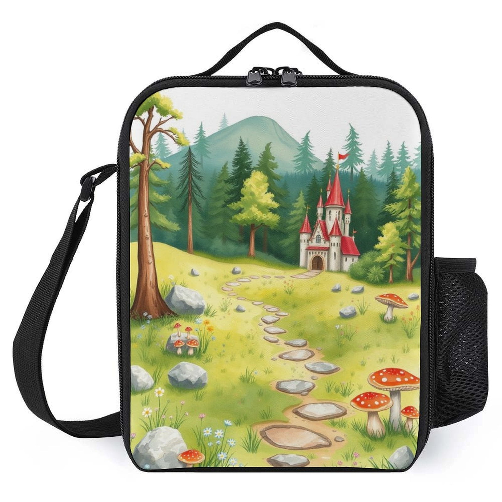 Fairy Tale Castle Path Single Sided Messenger Bag Insulated Cooler Bag ...