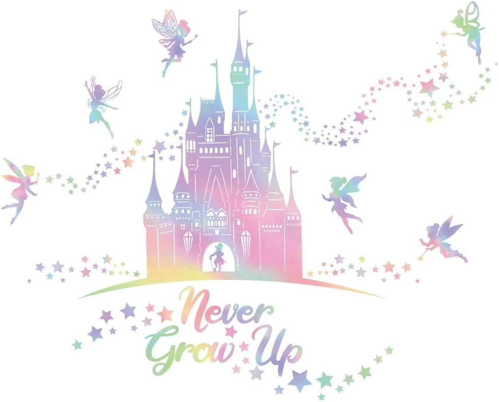 Fairy Tale Castle Wall Decal Never Grow Up Quotes Stars Wall Decor ...