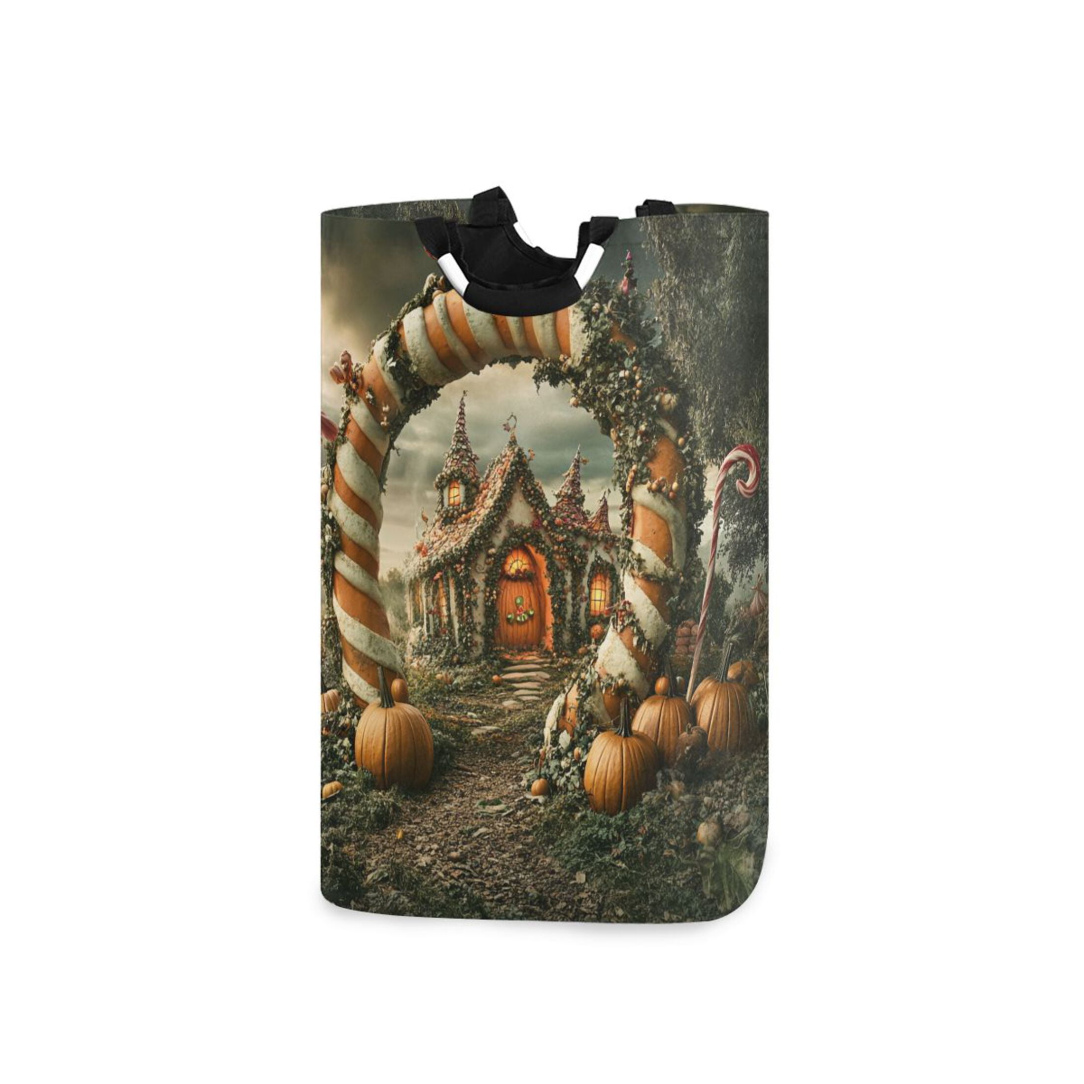 Fairy Tale Cottage and Candy Arch Laundry Basket with Handles 50L ...