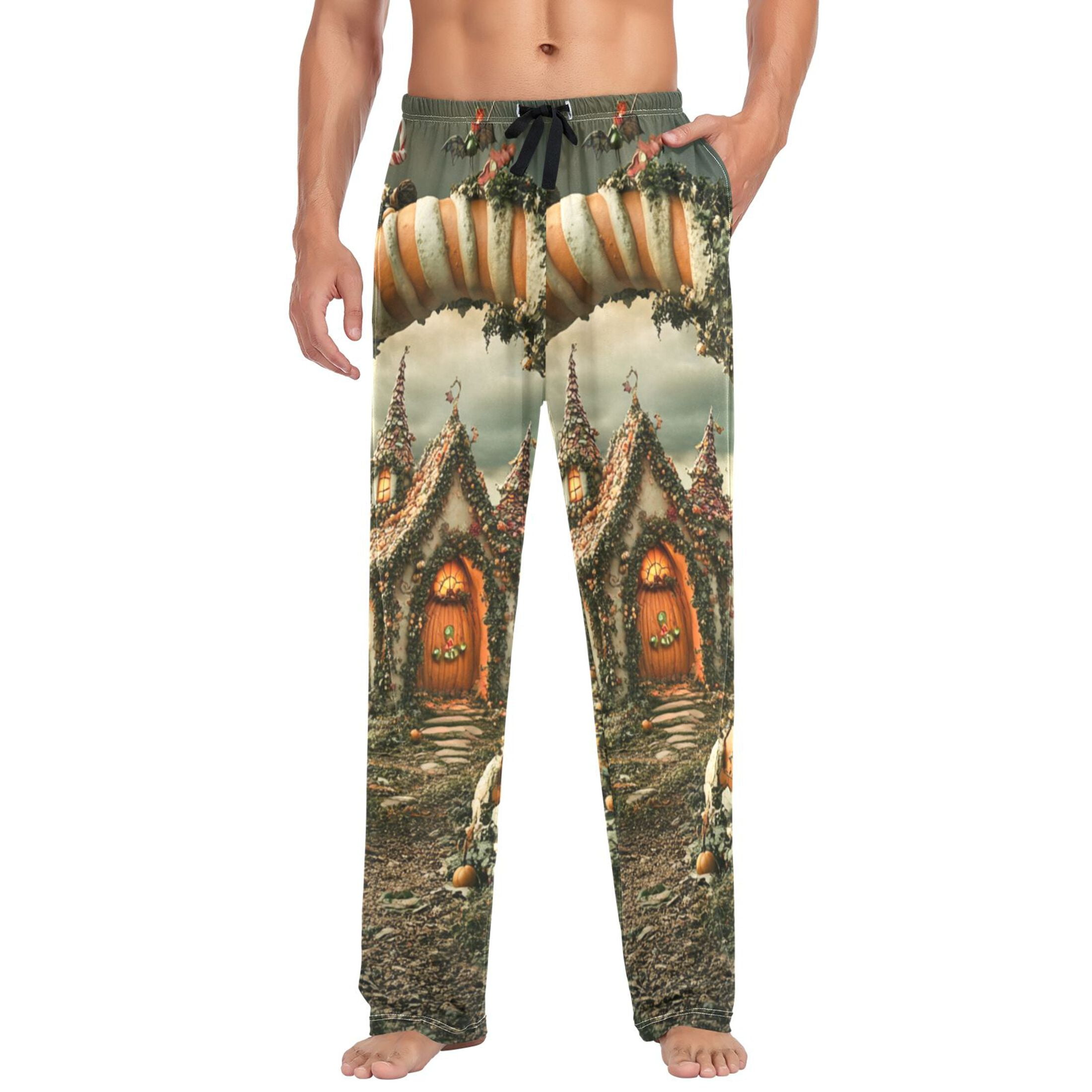 Fairy Tale Cottage and Candy Arch Mens Cotton Pajama Pant Sleep and ...