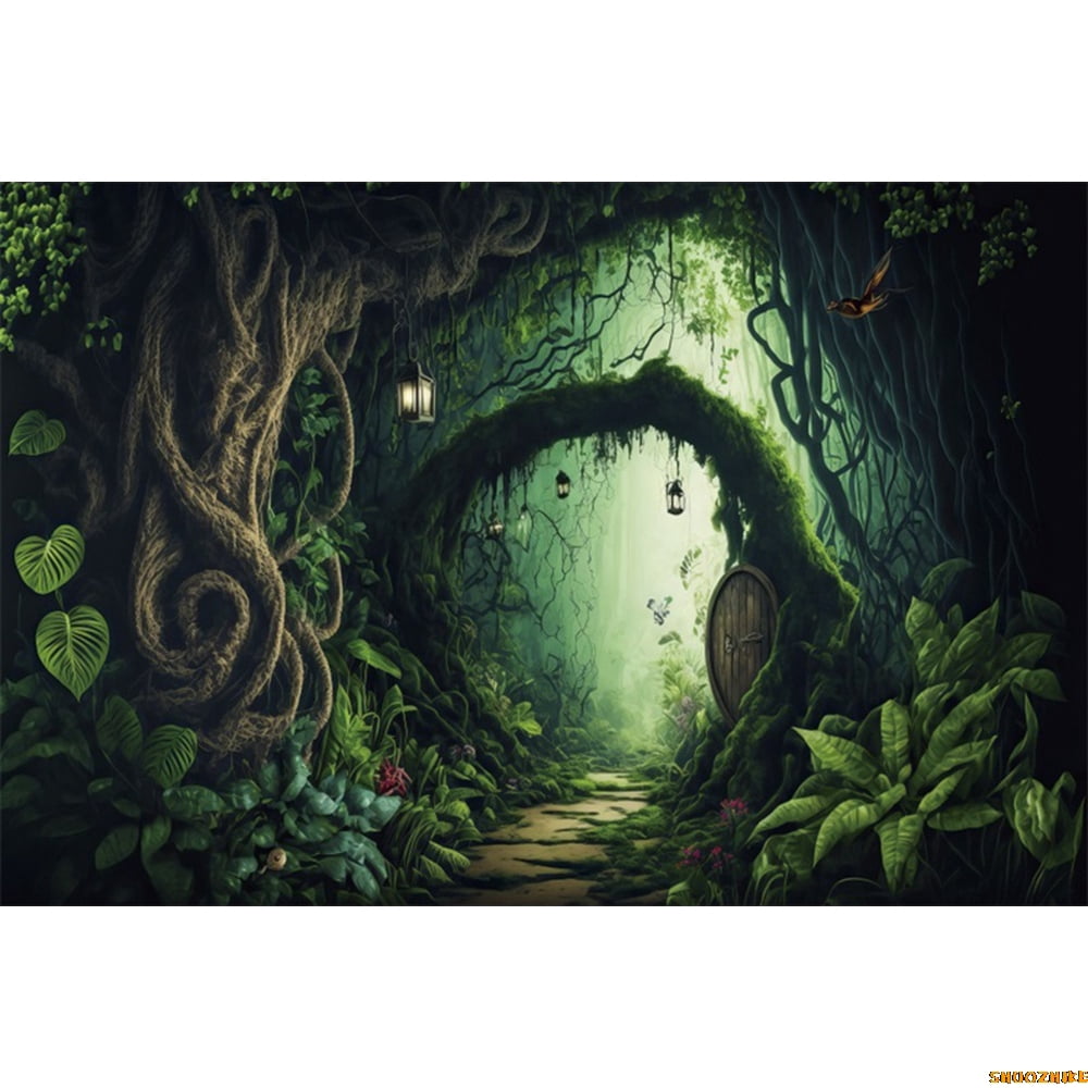 Fairy Tale Enchanted Forest Backdrop Wonderland Dreamy Jungle Mushroom ...