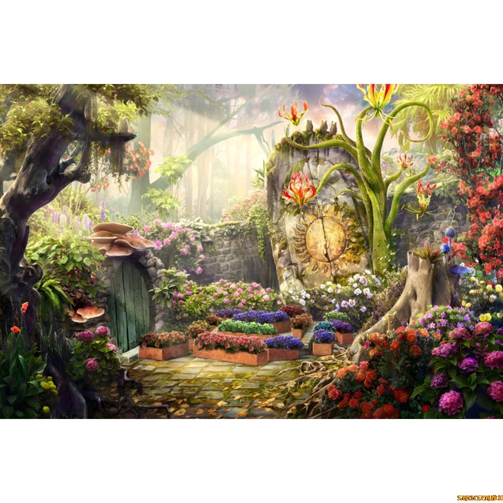 Fairy Tale Enchanted Forest Backdrop Wonderland Dreamy Jungle Mushroom ...