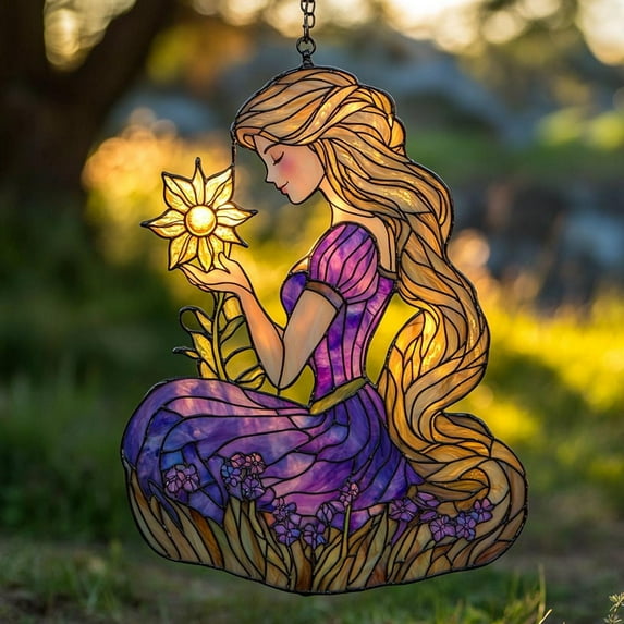 Fairy Tale Faux Stained Glass Rapunzel Suncatcher – Tangled Inspired ...