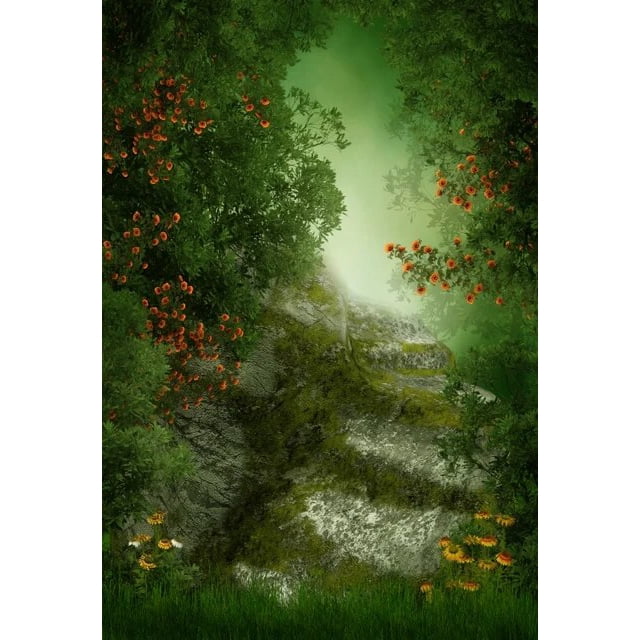 Fairy Tale Forest Backdrop Jungle Tropical Myesterious Forest Trees ...