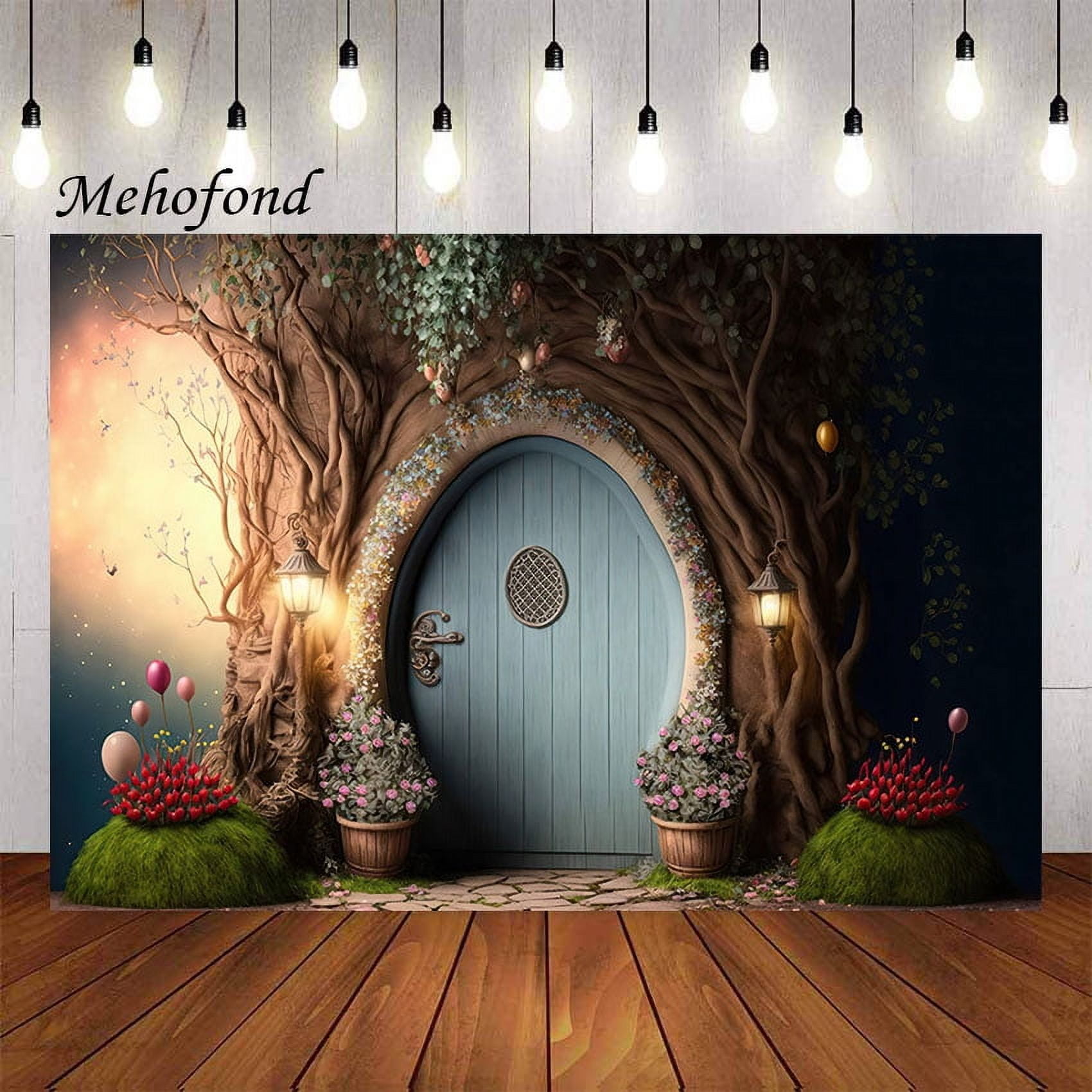 Fairy Tale Forest Tree Cabin Wonderland Kids Birthday Party Portrait r ...