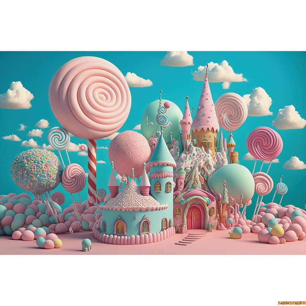 Fairy Tale Pink Castle Backdrop ss Birthday Party Spring Floral ...