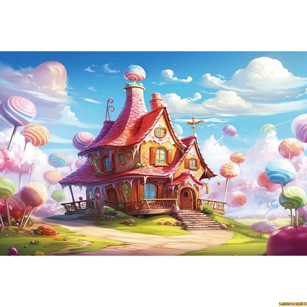 Fairy Tale Pink Castle Backdrop ss Birthday Party Spring Floral ...