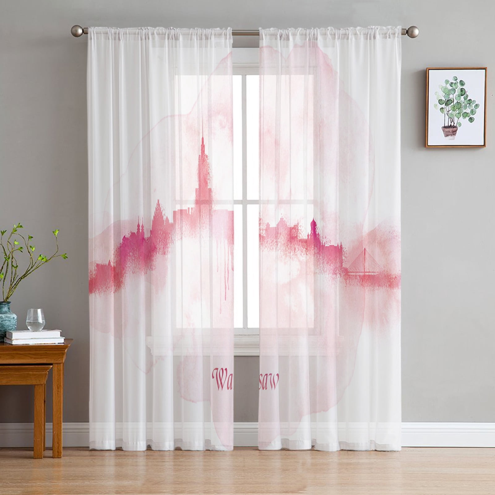 Fairy Tale Princess Pink Castle Radial Tulle Curtain for Bedroom Window ...