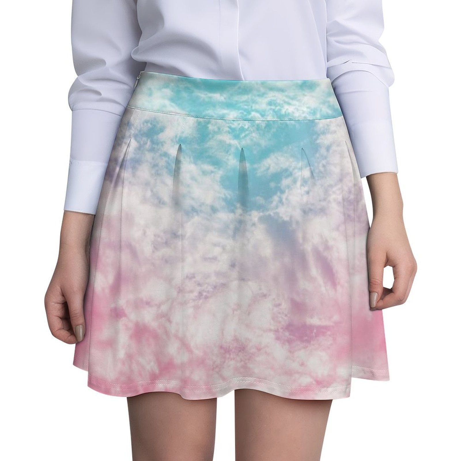 Fairy Tale Sky Backdrop Women's Casual Mini Skirt Invisible Zipper ...