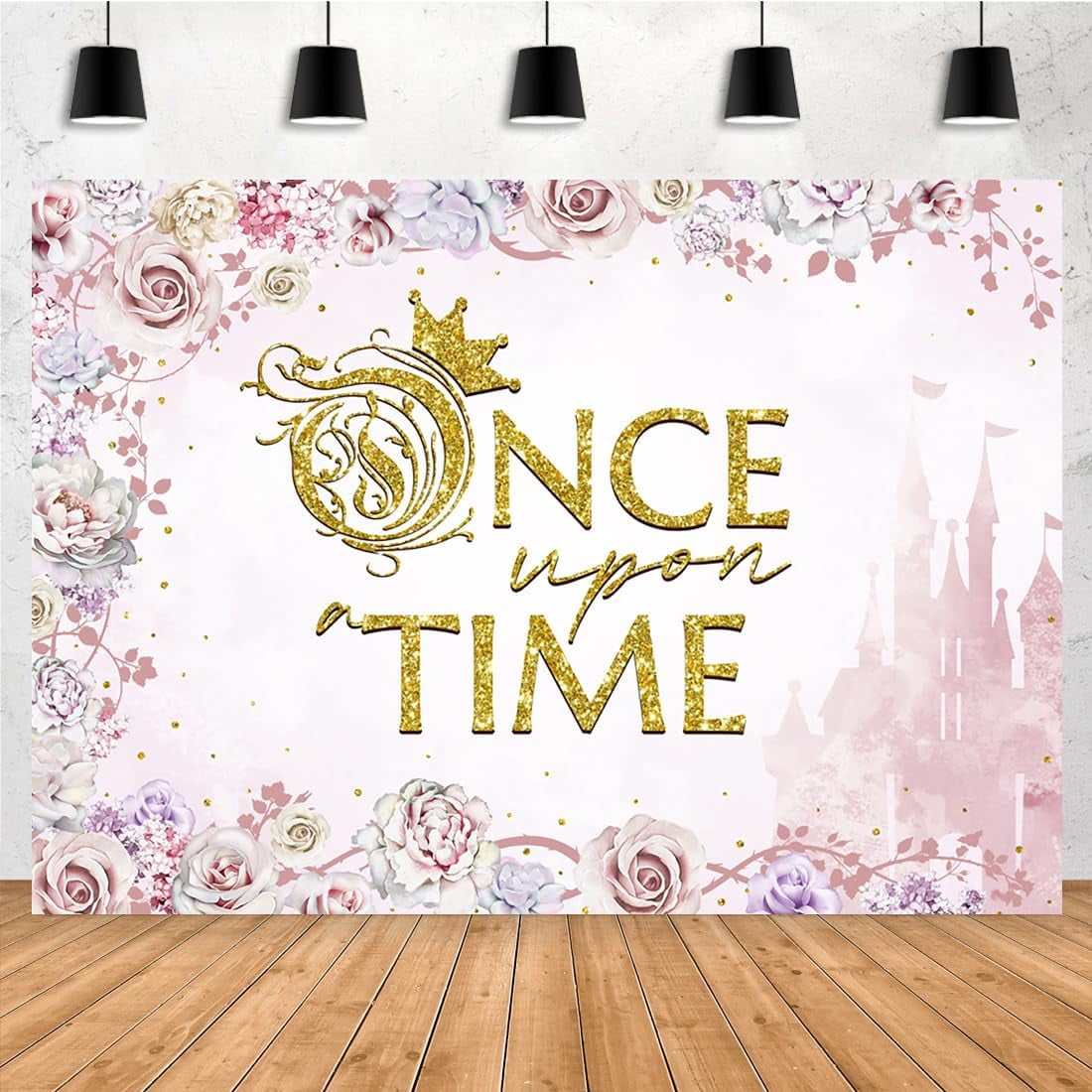 Fairy Tale Theme Backdrop Blush Pink and Purple Floral Castle ...