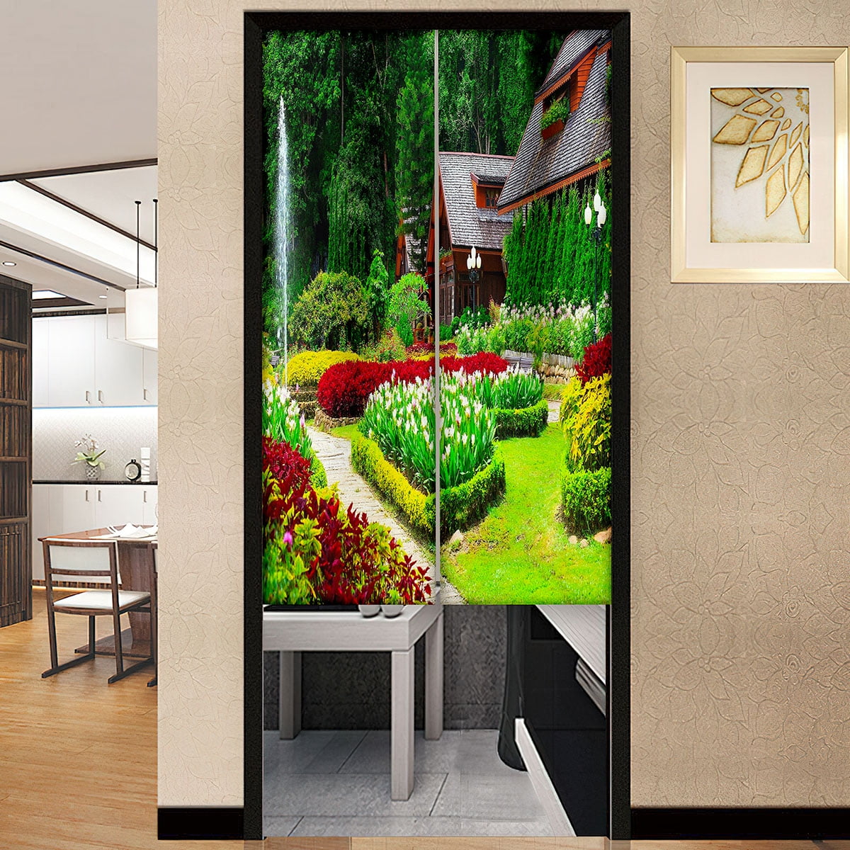 Fairy Tale Tiny House Garden Door Curtain Chinese Panel Japanese Style ...