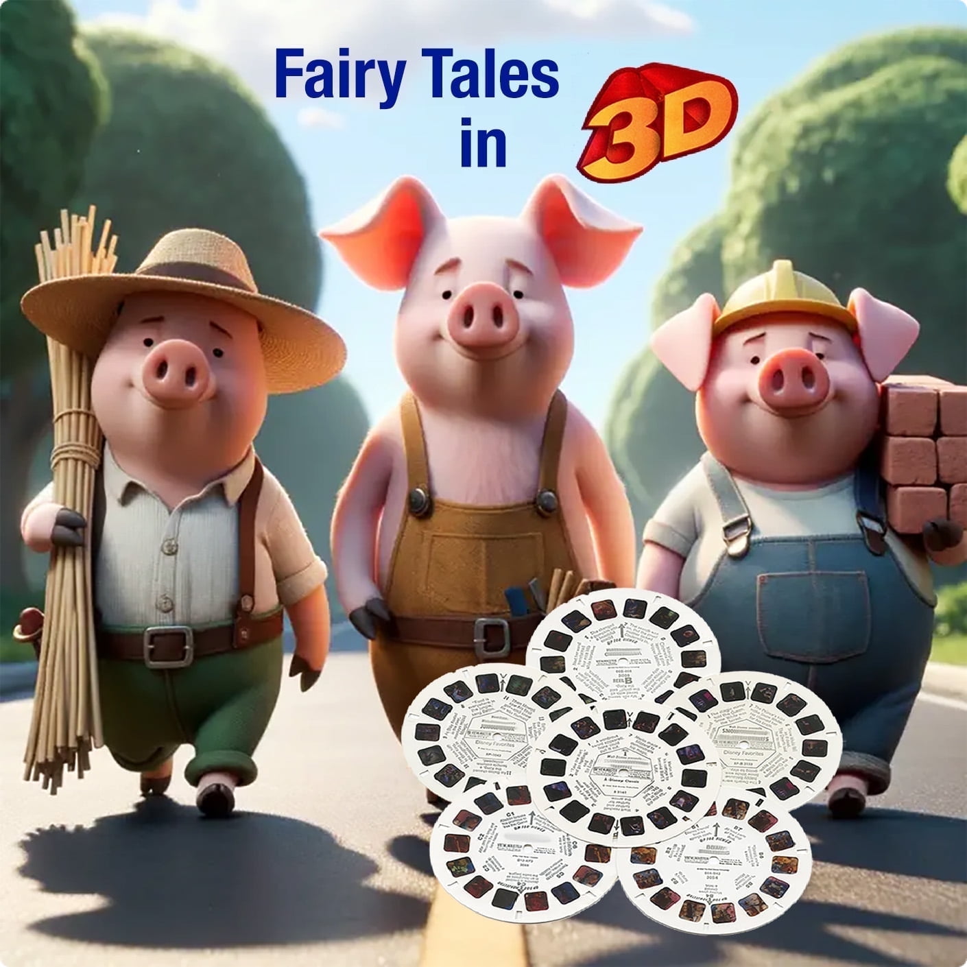Fairy Tales in 3D - 6 Vintage Reels Three Little Pigs, Hansel and ...