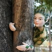 Bits and Pieces Elf Tree Hugger Yard Decorations Tree Sculpture Garden ...