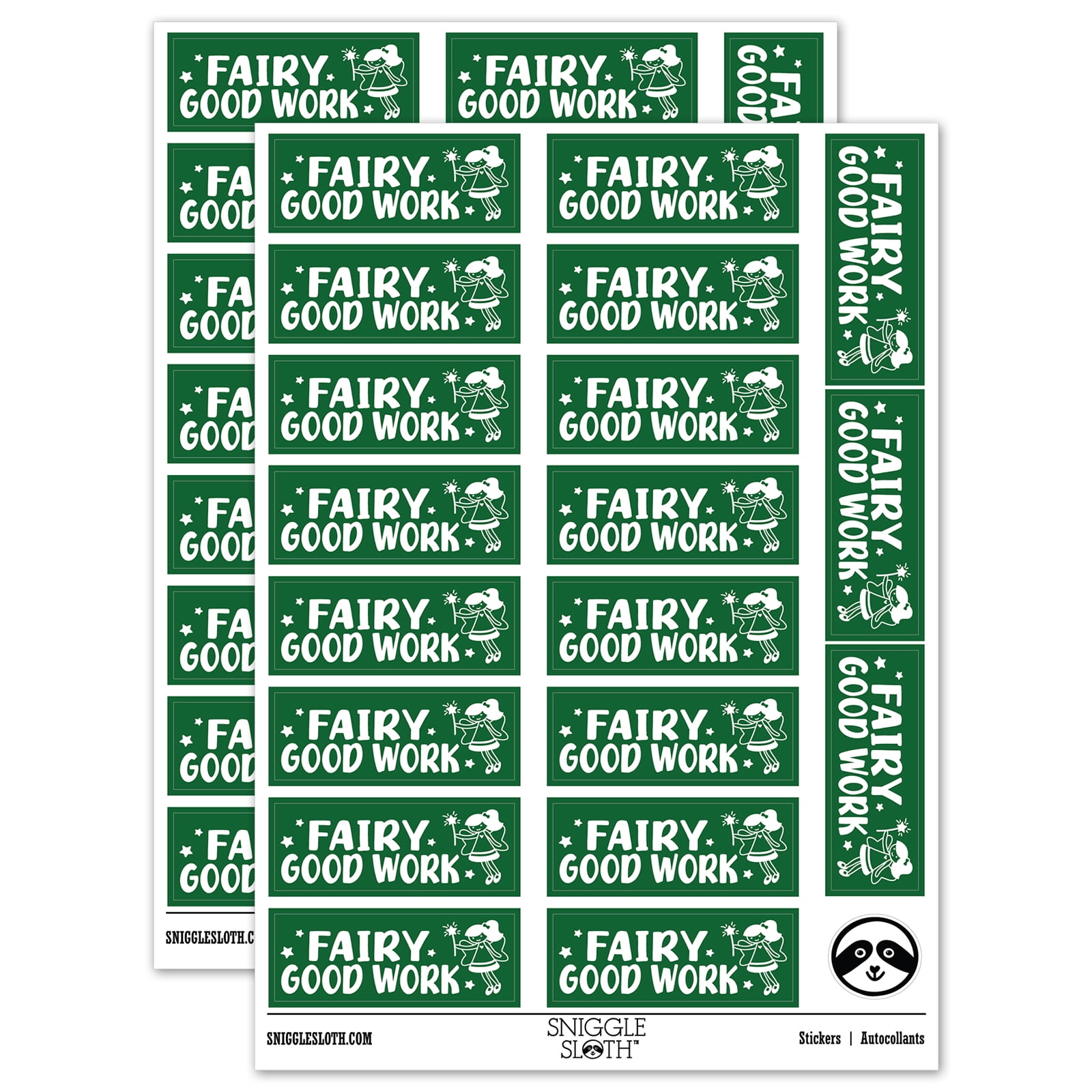 Fairy Very Good Work Teacher Student School Sticker Set - Dark Green ...