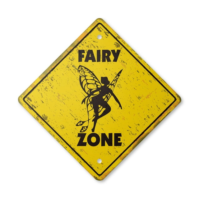 Fairy Vintage Crossing Sign Zone Xing | Indoor/Outdoor Plastic | 12 ...