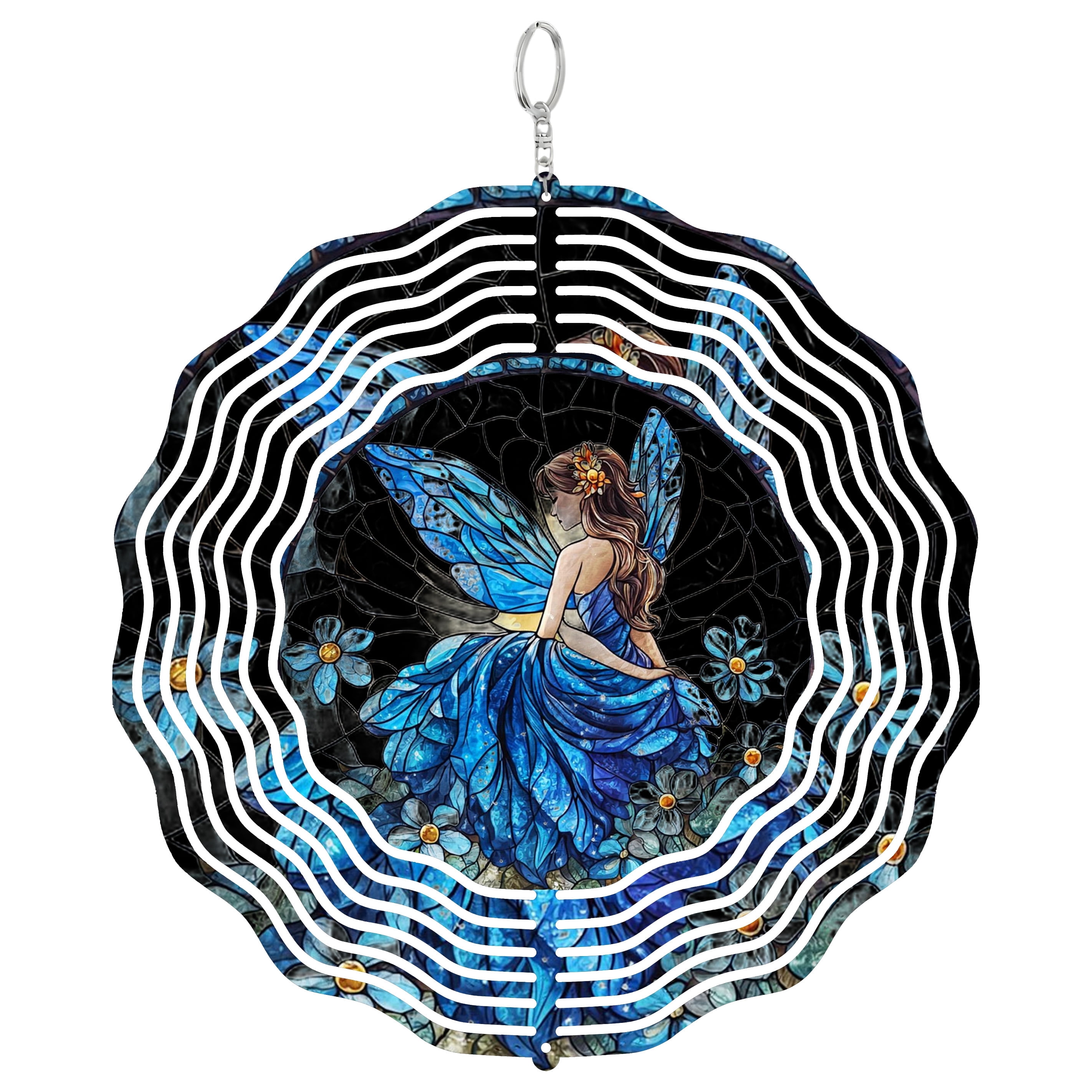Fairy Whimsical 3D Wind Spinner Kinetic Stainless Steel Outdoor Garden ...
