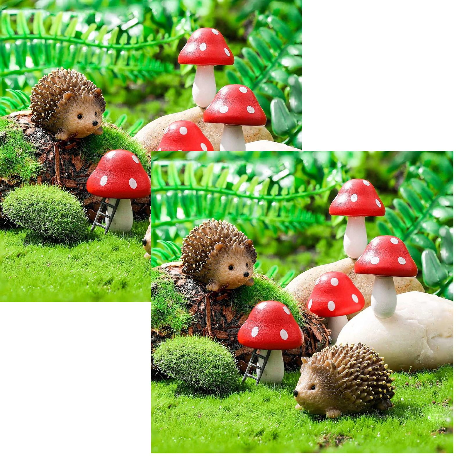 Fairy Wild Garden Accessories Resin Hedgehogs And Wood Miniature ...