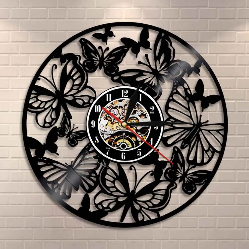Fairy Wings Angel Butterfly Vinyl Wall Clock,Vinyl Record Clock Wall ...
