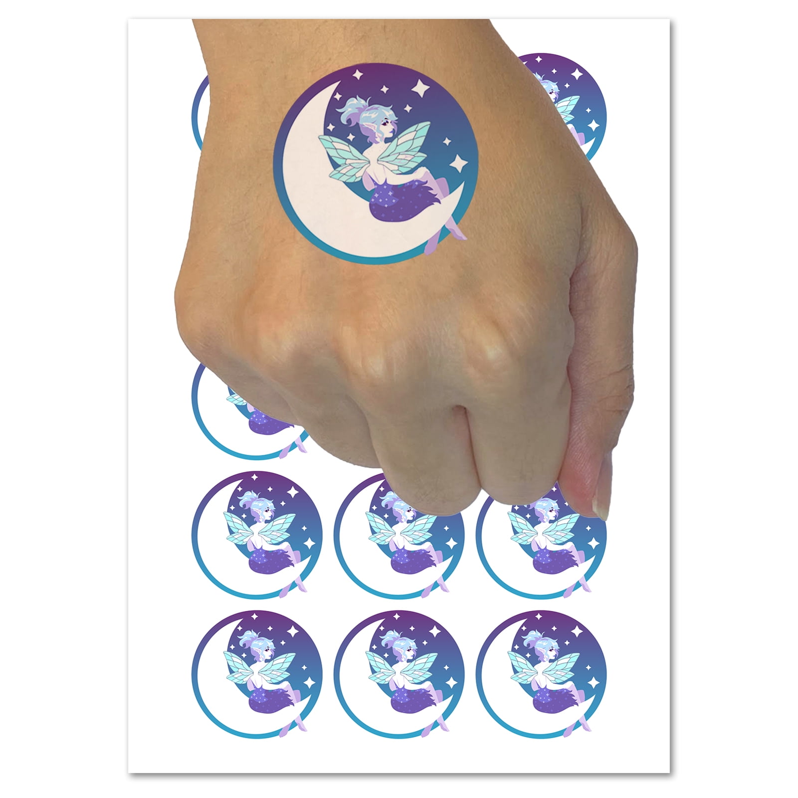 Fairy With Butterfly Wings Sitting on Moon Fantasy Water Resistant ...