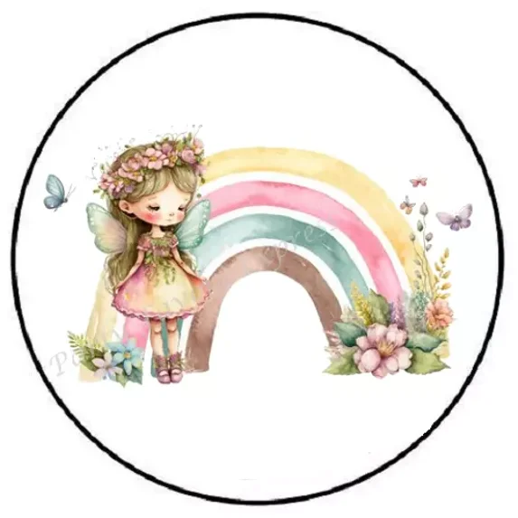 Fairy With Rainbow Stickers Party Favors Phone Decal Water Bottle ...