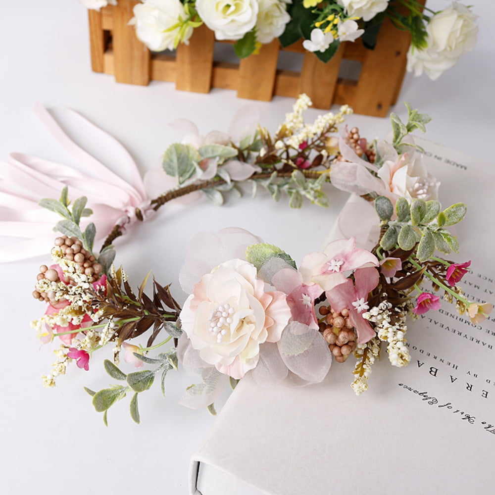 Fairy Women Floral Halo Boho Flower Headband Floral Crown Headpiece ...
