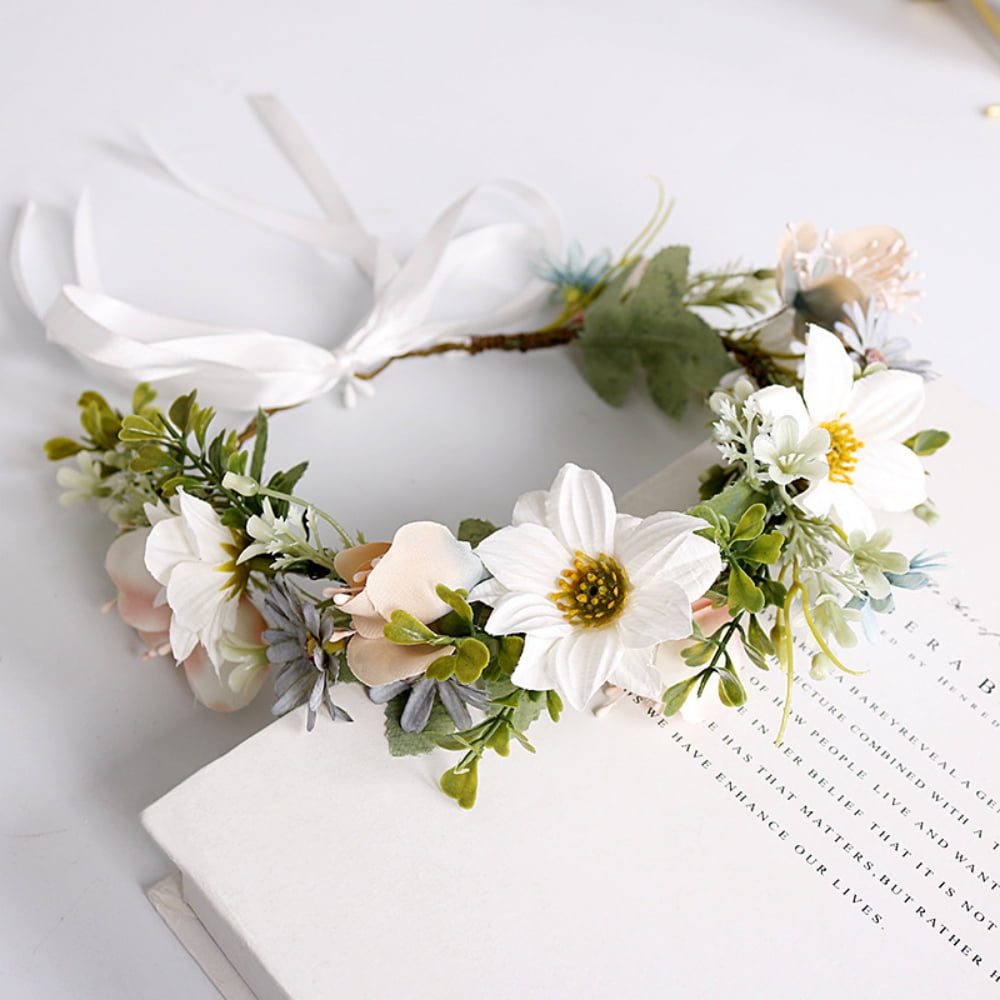 Fairy Women Floral Halo Boho Flower Headband Floral Crown Headpiece ...