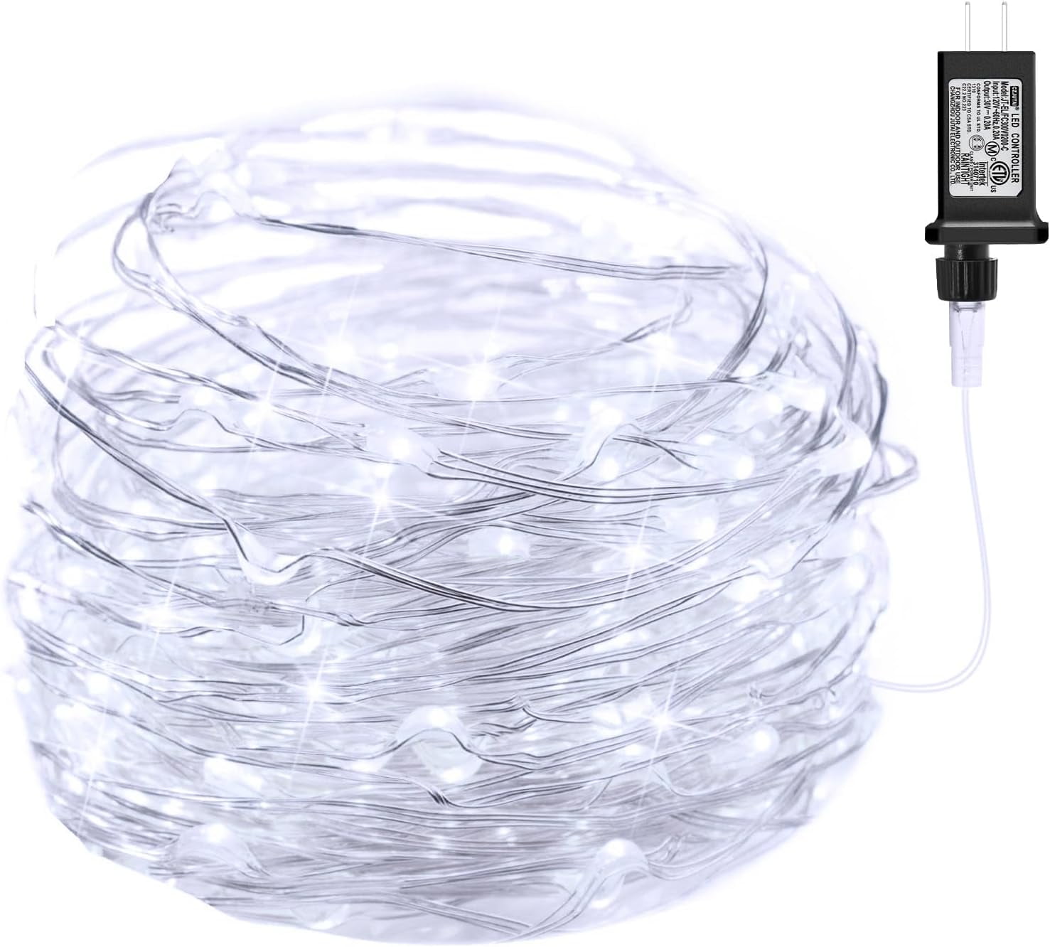 Fairy light plug-in, LED waterproof silver wire firefly light ...