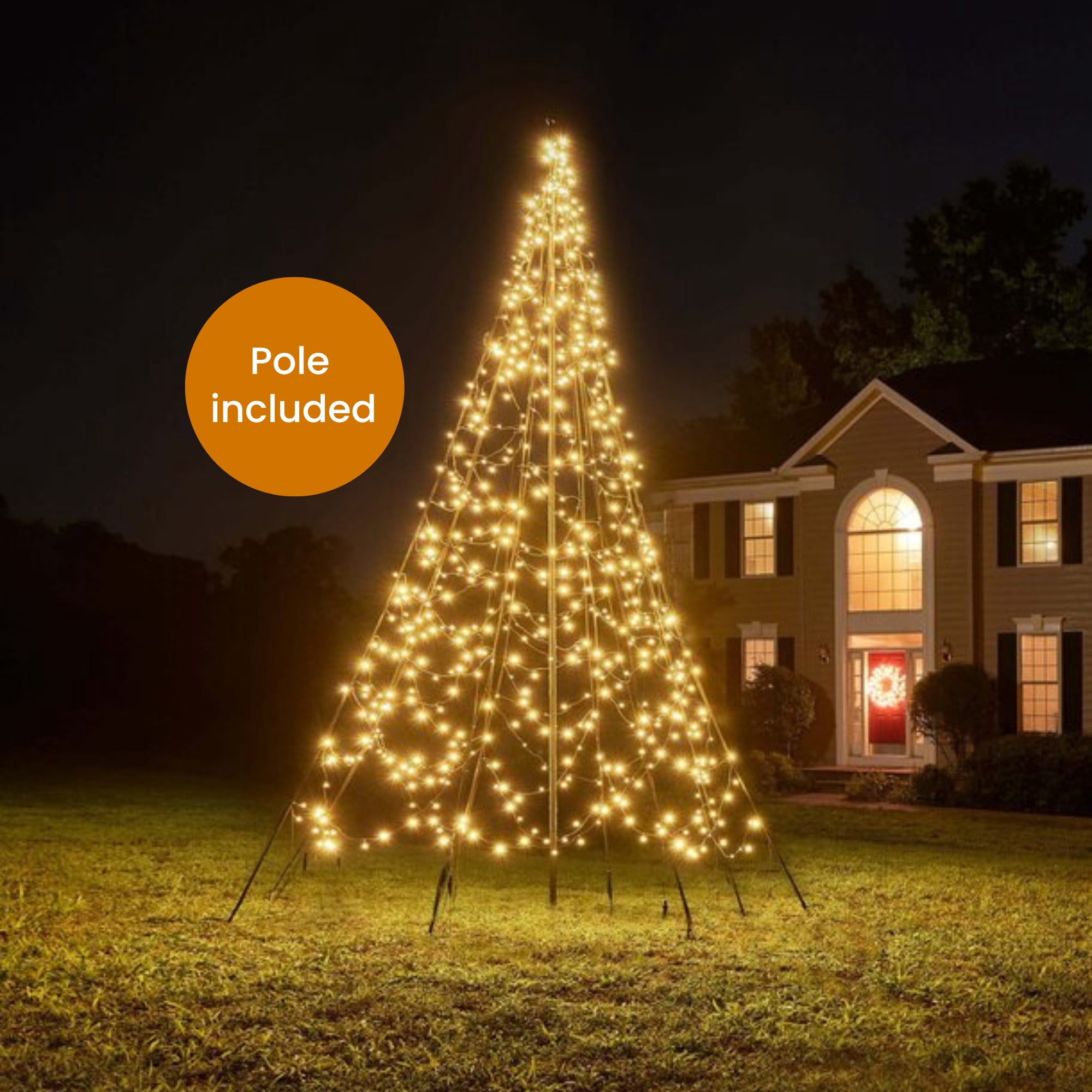 Fairybell Outdoor LED Christmas Tree (13FT 640 LED Lights) Pole ...