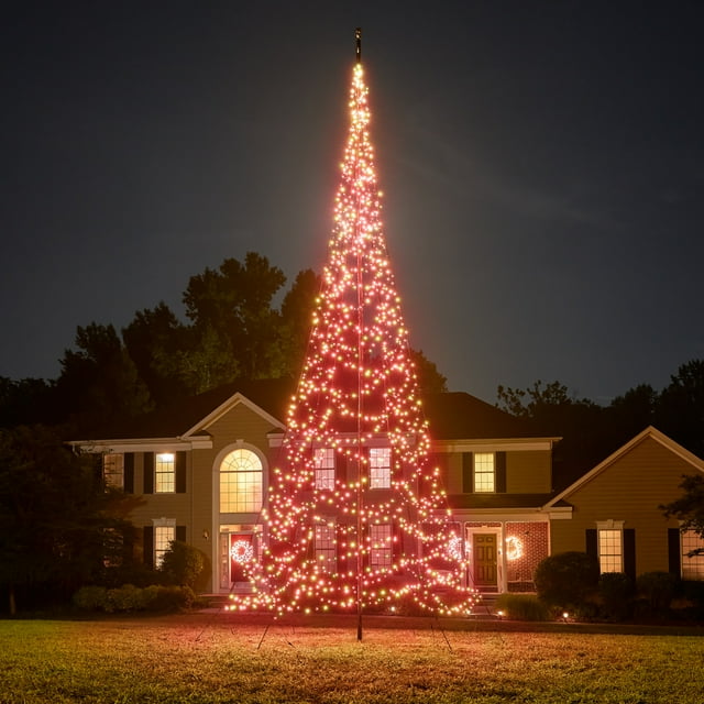 Fairybell Outdoor LED Christmas Tree (25FT 1,500 LED Lights) Pole Not ...