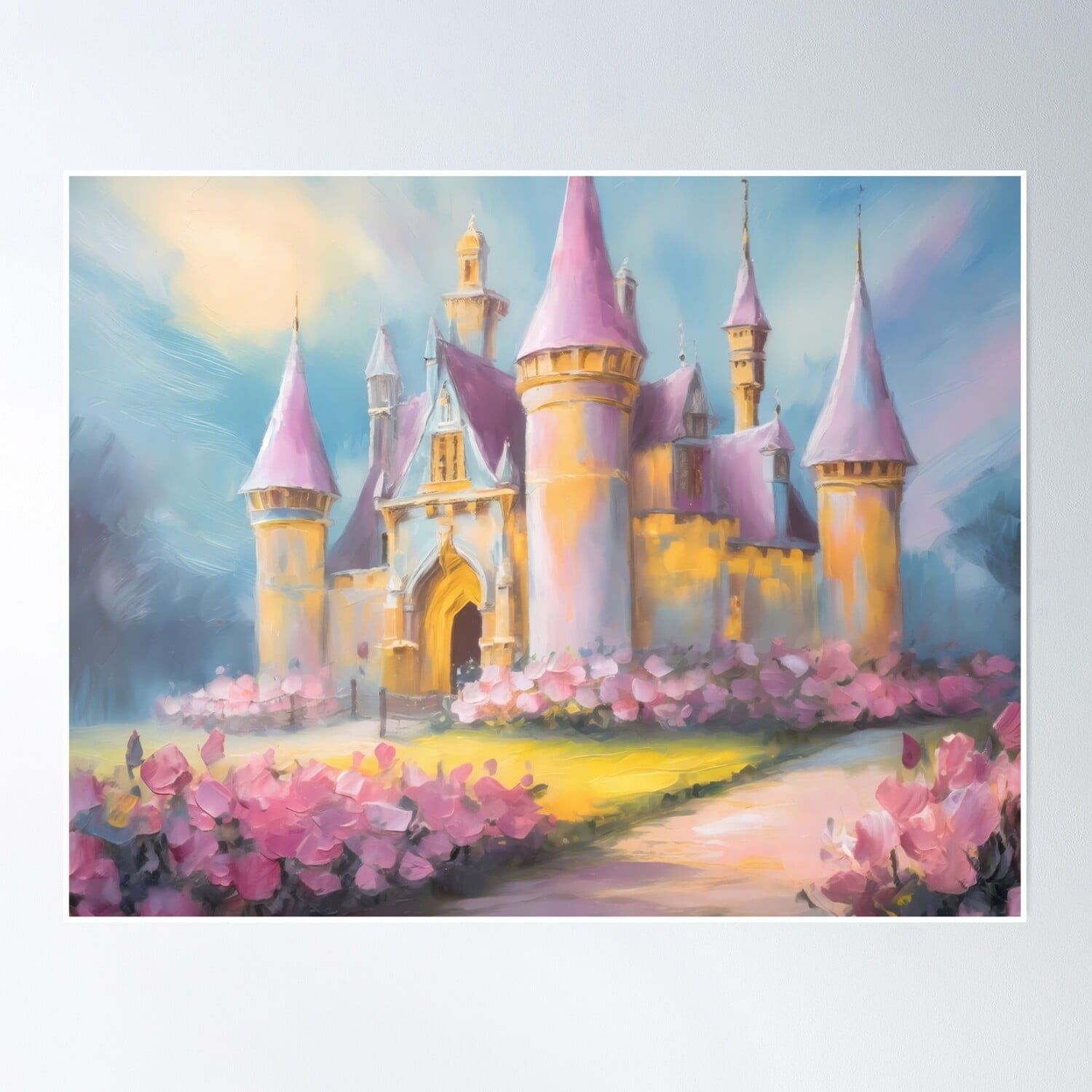 Fairycore Castle Fantasy Landscape Poster Wall Art, Modern Wall Decor ...