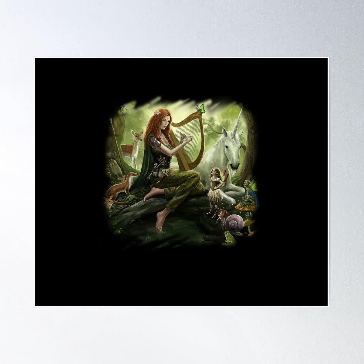 Fairycore Fairy Harp Aesthetic Cottagecore Nature Animals Poster Wall ...